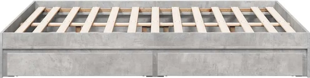 Rám postele se zásuvkami betonově šedý 120 x 200 cm kompozit 3280667