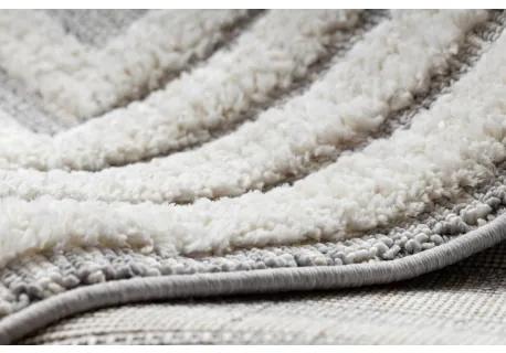 koberec SEVILLA Z788A, bílá / šedá střapce, Labyrint řecký vzor, Be velikost 200x290 cm | krásné koberce cz