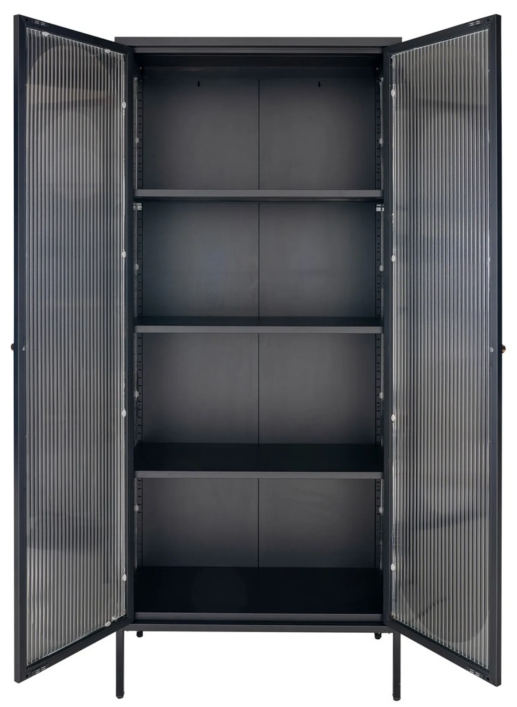 House Nordic Prosklená černá vitrína ADELAIDE 180cm 3001200