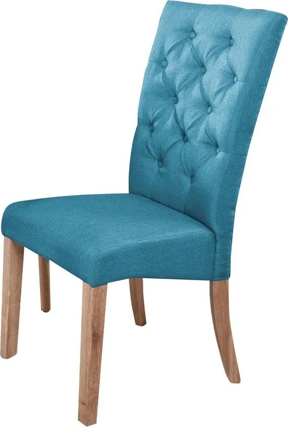 Casarredo Jídelní čalouněná židle ATHENA modrá/dub natural
