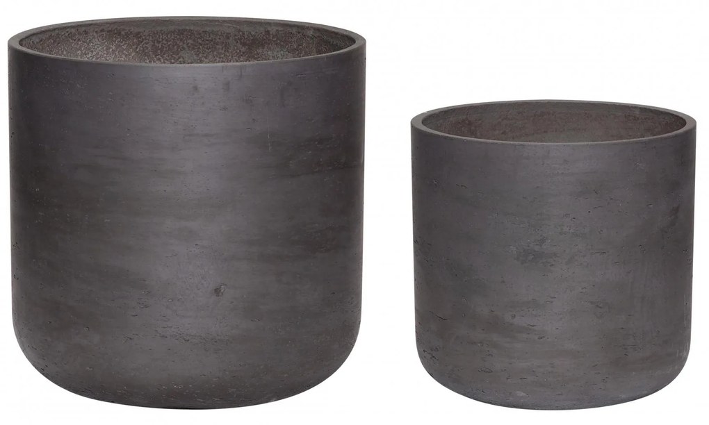 Hübsch Květináč Black Concrete Menší, černá barva, beton 25cmx24cm