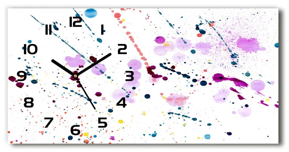 Wallmuralia Skleněné hodiny na stěnu Abstraktní skvrny 60x30 cm