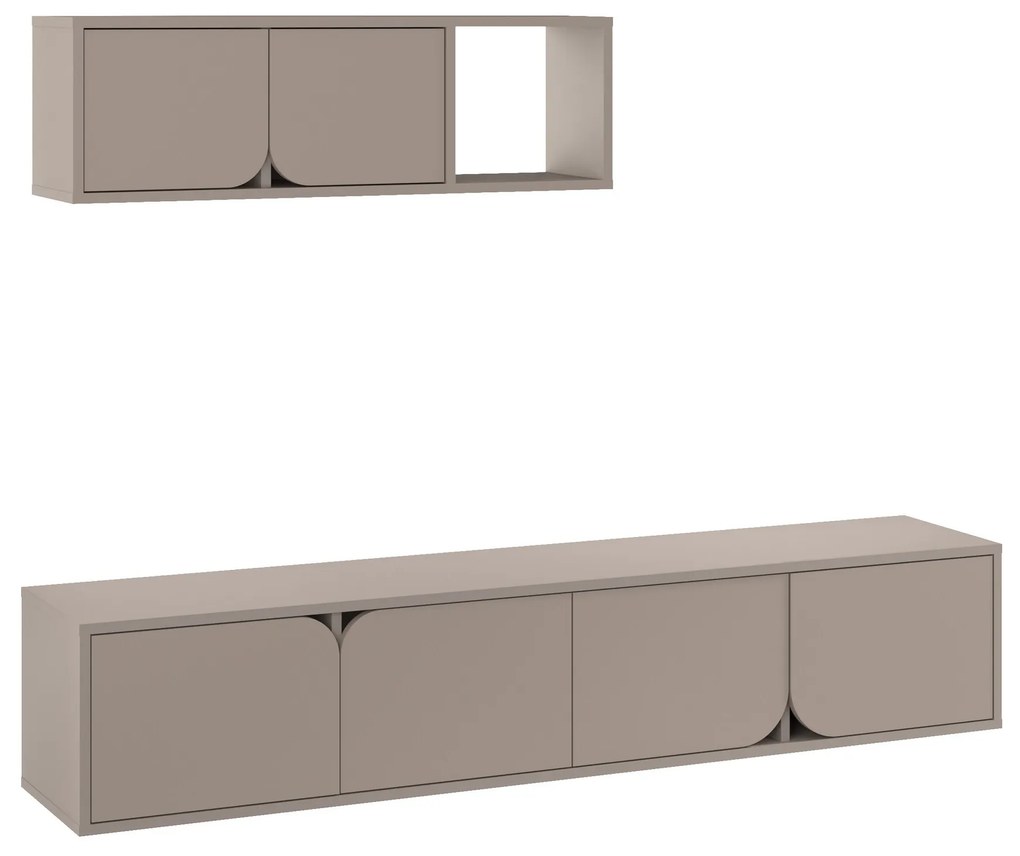 KALUNE DESIGN Set TV stolku a nástěnné police SPARK světle hnědý 855DTE3127