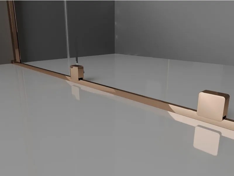 Mexen Velar zasouvací sprchová stěna Walk-in 120 x 200 cm, matná 8 mm, růžové zlato - 871-120-000-33-60
