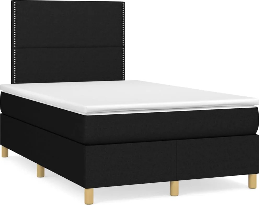 Box spring postel s matrací černá 120x200 cm textil 3142243