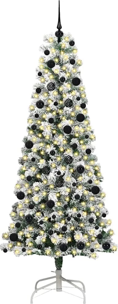 Umělý Skládací Vánoční Strom 300 LED Zelená a bílá 240 cm 3395614