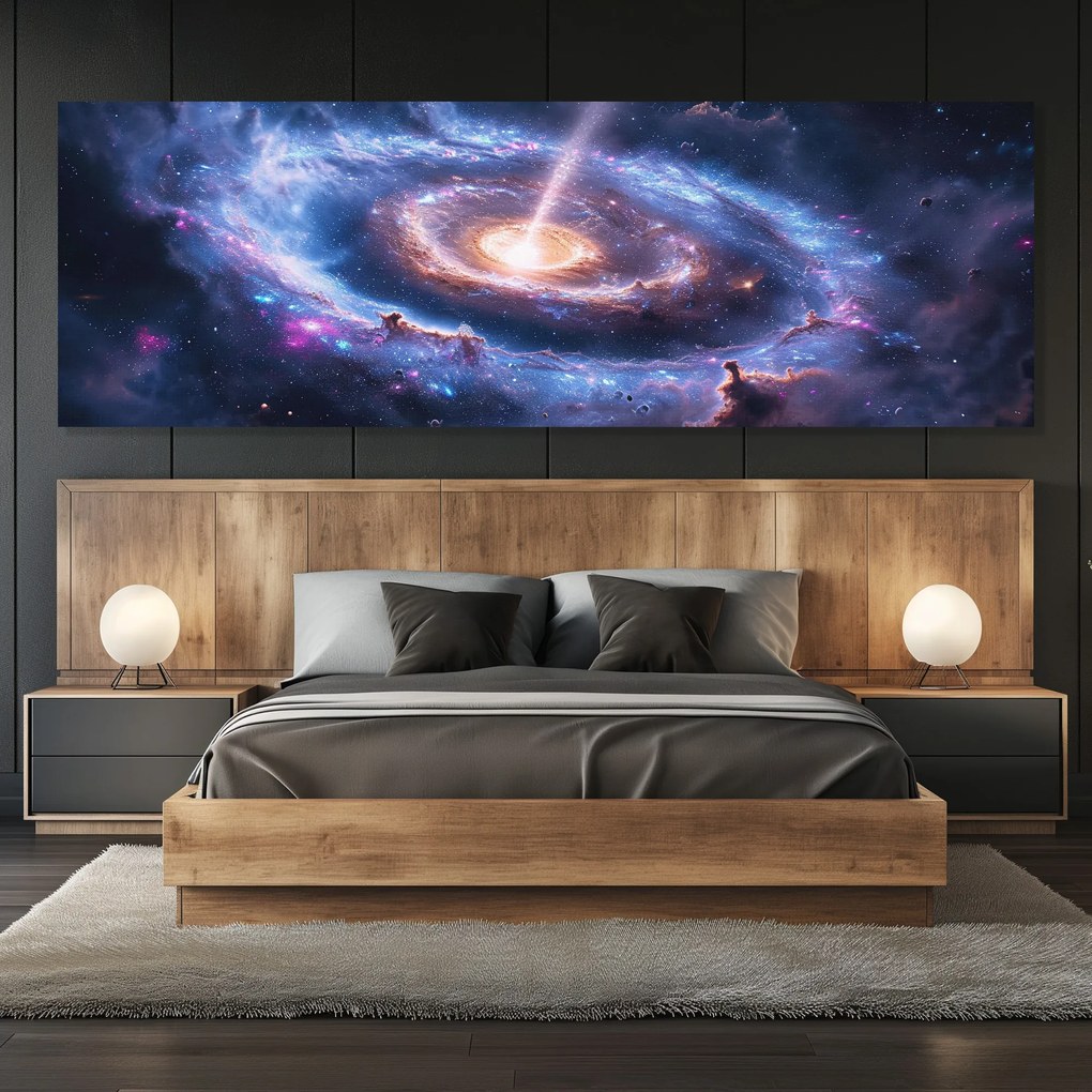 Obraz na plátně - Galaxie Quesor FeelHappy.cz Velikost obrazu: 120 x 40 cm