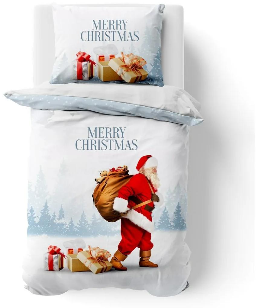 Kvalitex Bavlněné povlečení Merry Christmas 3D, 140 x 200 cm, 70 x 90 cm
