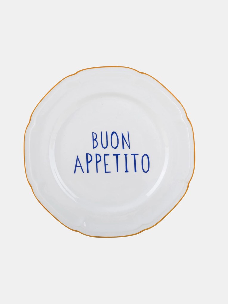 Sinsay - Keramický talíř s nápisem Buon Appetito - žlutá