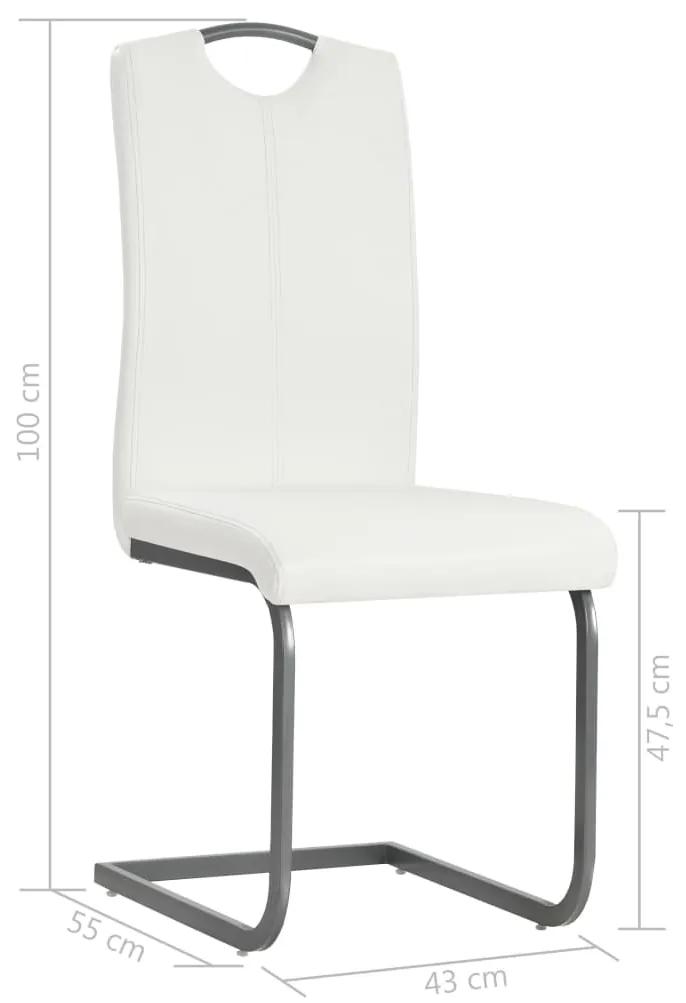 Konzolové jídelní židle 6 ks bílé umělá kůže,  275464