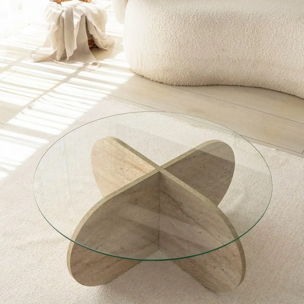 Konferenční stolek Bubble Travertine