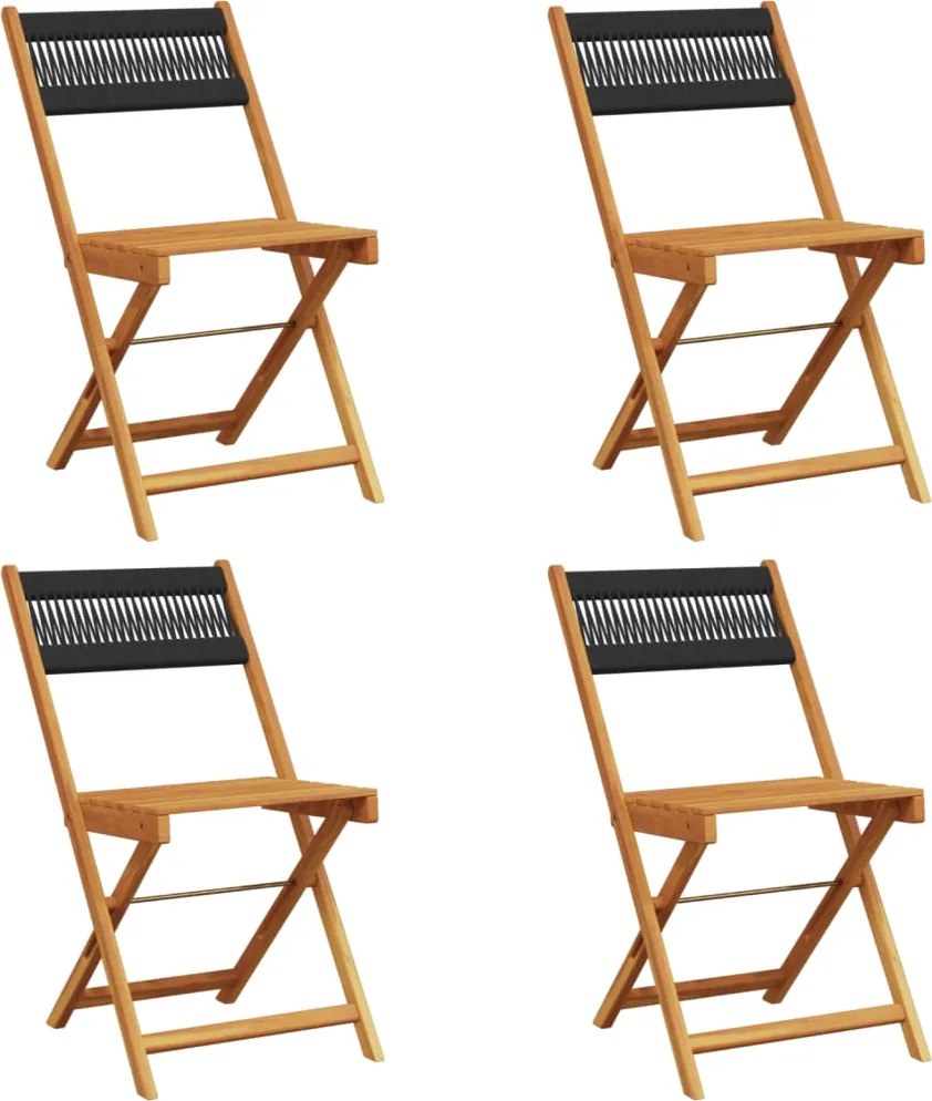 Skládací židle 4 ks, černé, masivní akácie 3214601