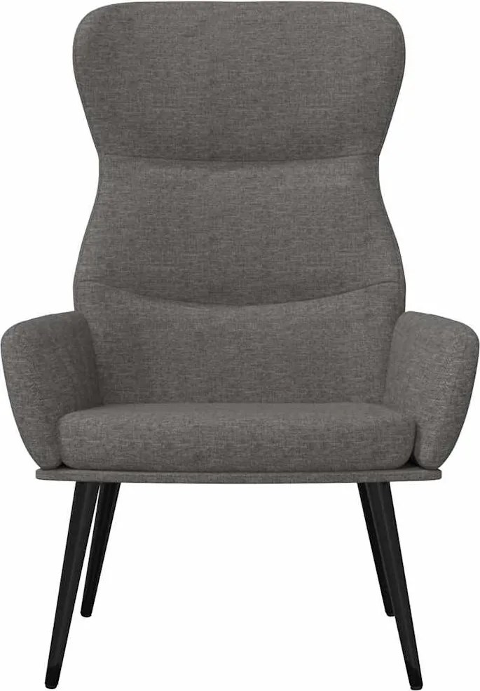 Relaxační křeslo se stoličkou světle šedé textil 3097429