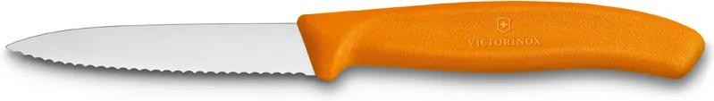 Victorinox Nůž na zeleninu oranžový špičatý vroubkovaný 8cm