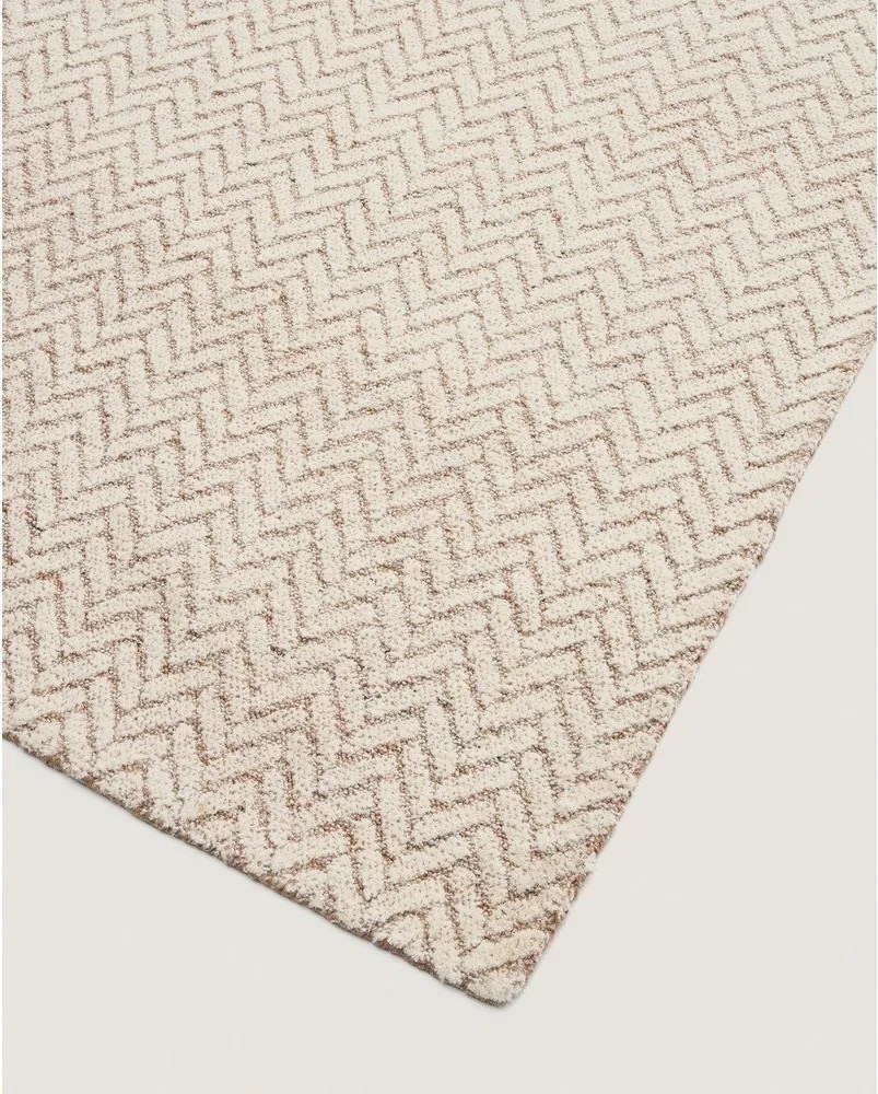 Krémový ručně tkaný vlněný koberec 200x300 cm Calira – Kave Home