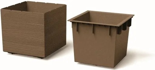 Květináč MADERAN SQUARE HIGH ECO WOOD 38,5 cm kávový