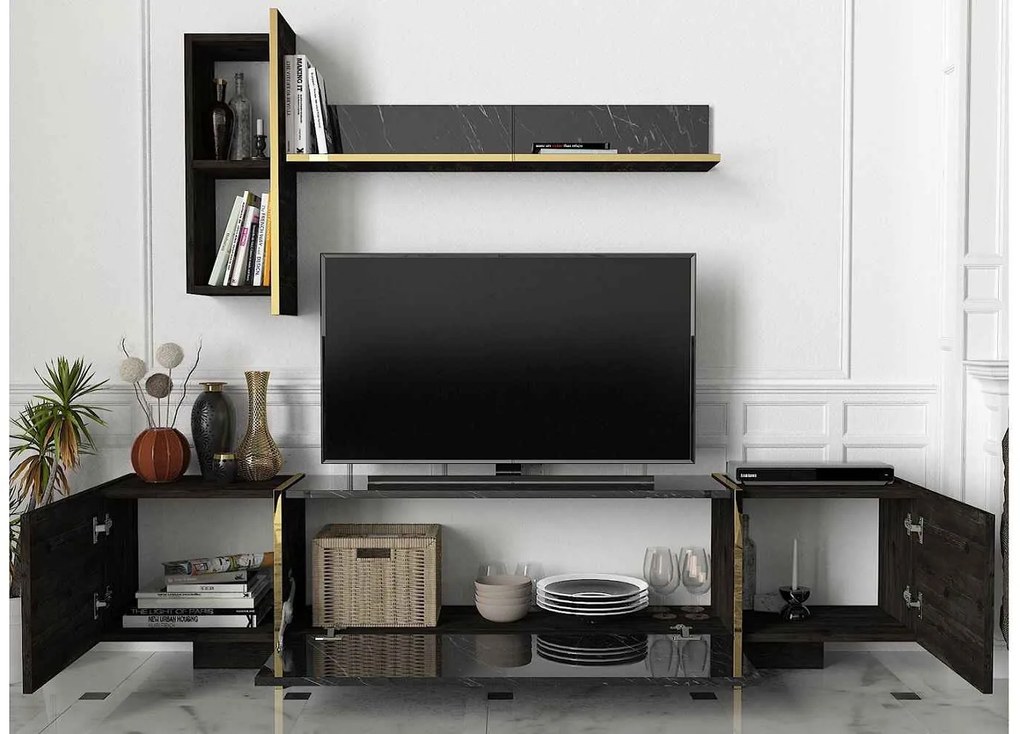 Designová TV sestava Sakeena černá