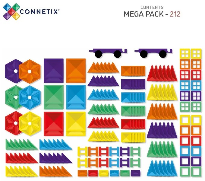 Connetix magnetická stavebnice Rainbow Mega Pack 212ks