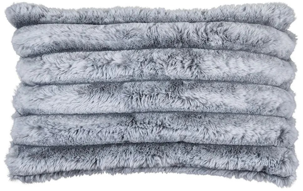 Šedý plyšový měkoučký žebrovaný polštář Soft Rabbi - 30*15*50cm