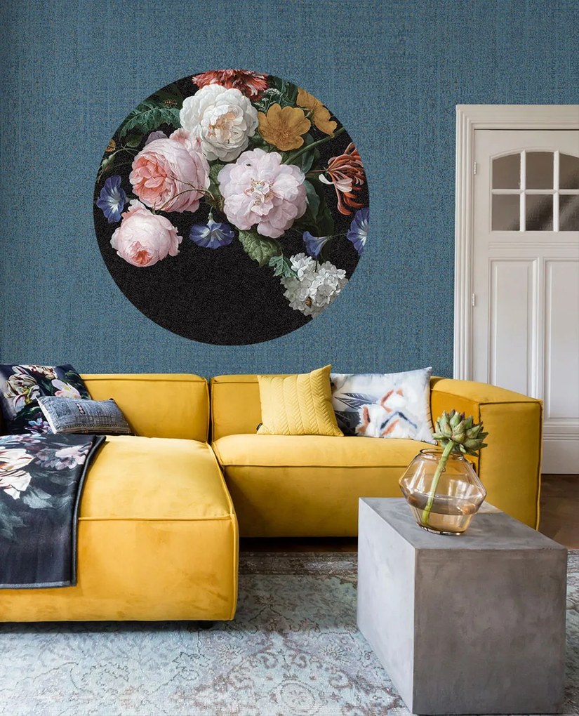 Eijffinger Samolepící kruhová tapeta s květinami, 309107 rozměry 1,5 x 1,5 m