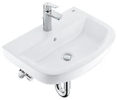 Grohe Bau Ceramic - Set umyvadla 550 mm a baterie Start Edge s výpustí, alpská bílá/chrom 39471000