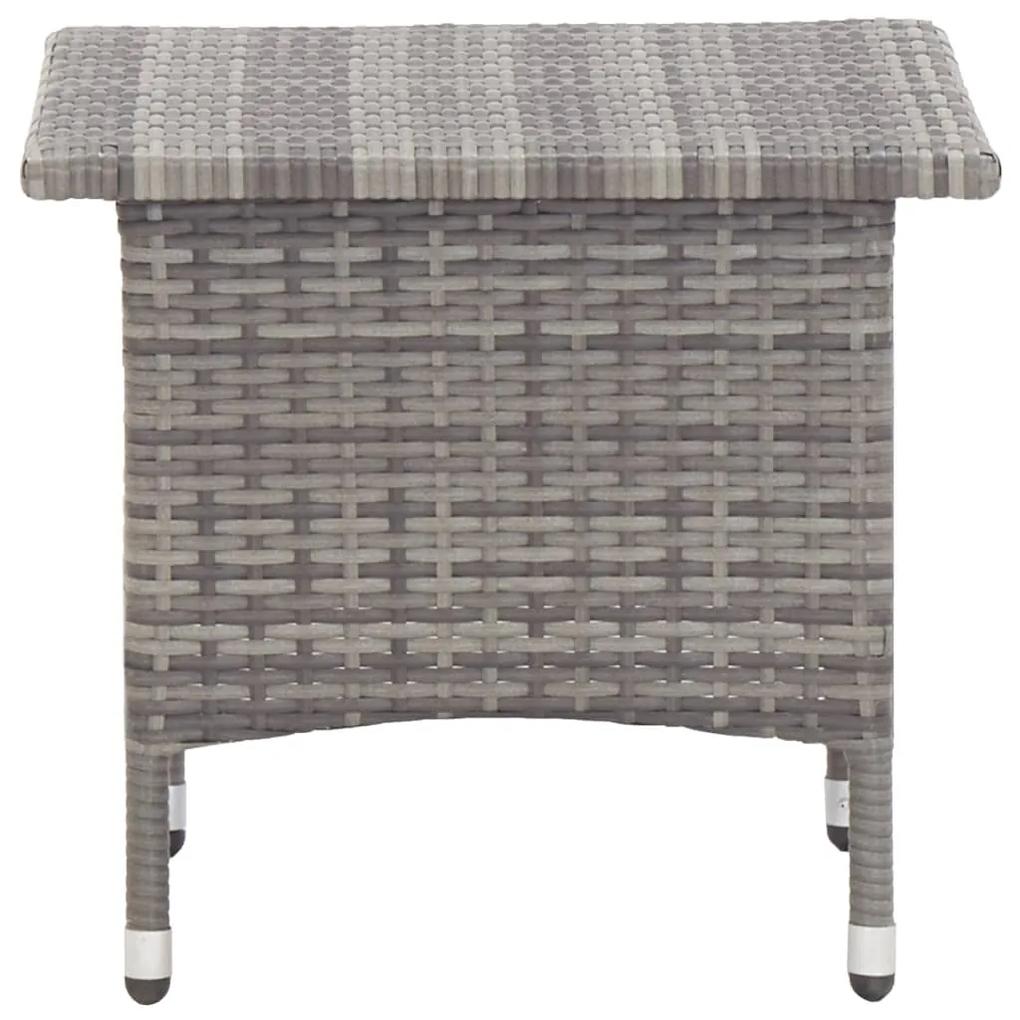 Čajový stolek šedý 50 x 50 x 47 cm polyratan - Default Title