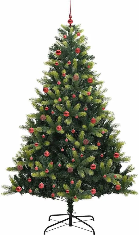 Umělý skládací vánoční stromeček 300 LED Zelená 210 cm PVC a PE 3396000