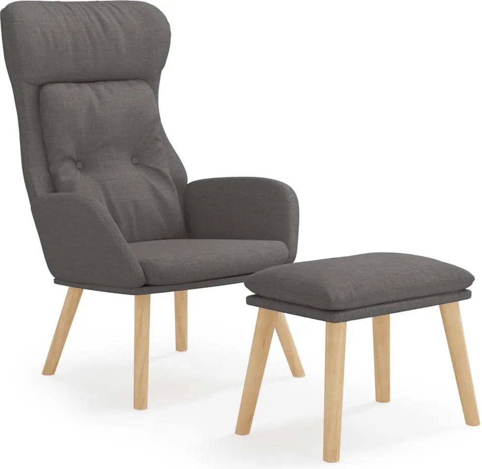 Relaxační křeslo s podnožkou tmavě šedé textil 3097751