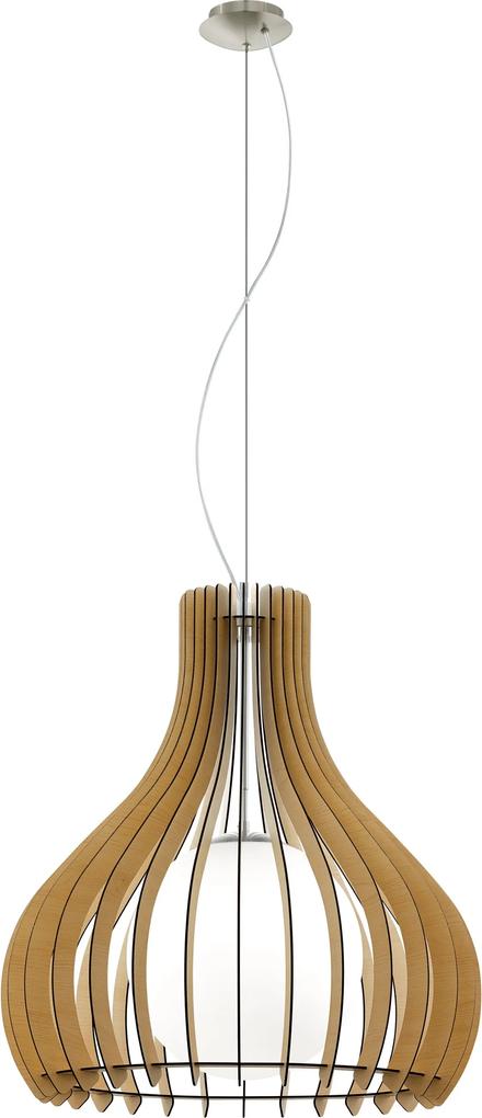 Eglo 96215 TINDORI 2 - Závěsný dřevěný lustr 1 x E27, Ø 60cm | BIANO