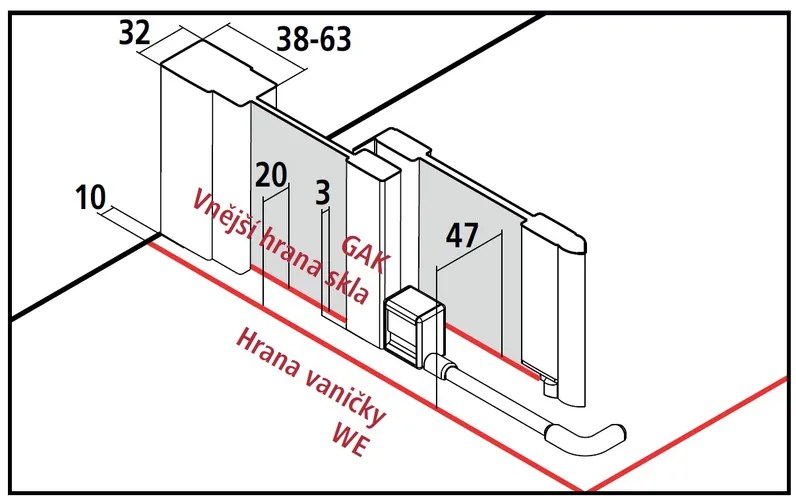 Čtvercový sprchový kout Kermi Cada XS 90x90 cm - E2R 09020 PVK+E2L 09020 PVK