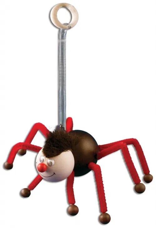 Drewmax GD413 - Figurka pavouček na pružince z masivní borovice výška 13cm