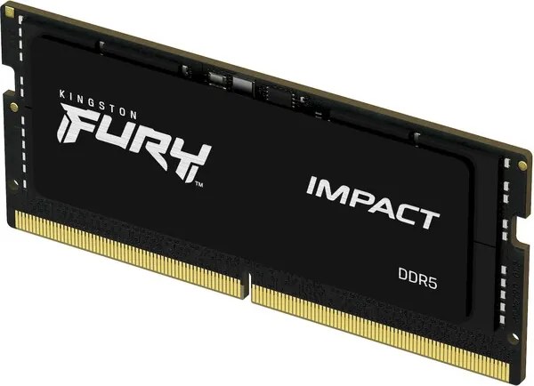 Kingston FURY Impact DDR5 16GB 6400MT/s CL38 SO-DIMM (1x16GB) XMP (KF564S38IB-16) Černá