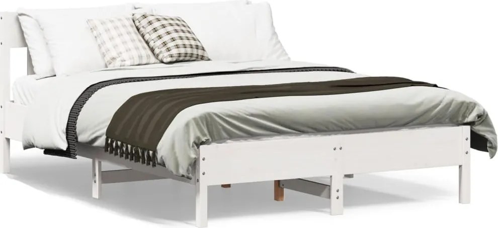 vidaXL Rám postele s čelem voskově 150 x 200 cm masivní borovice [842642] Barva: Hnědá