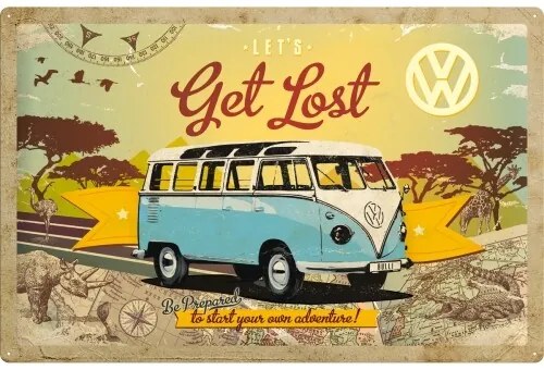 Plechová cedule Volkswagen VW - Let‘s Get Lost (60x40), (60 x 40 cm)