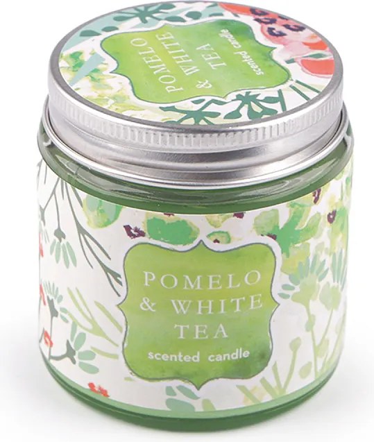 LADO Vonná svíčka ve skle 70 g Varianta: 3 (Pomelo & white tea) zelená sv., Balení: 3 ks