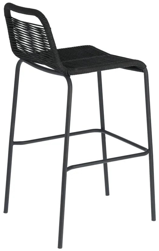 Černá pletená barová židle Kave Home Lambton 74 cm