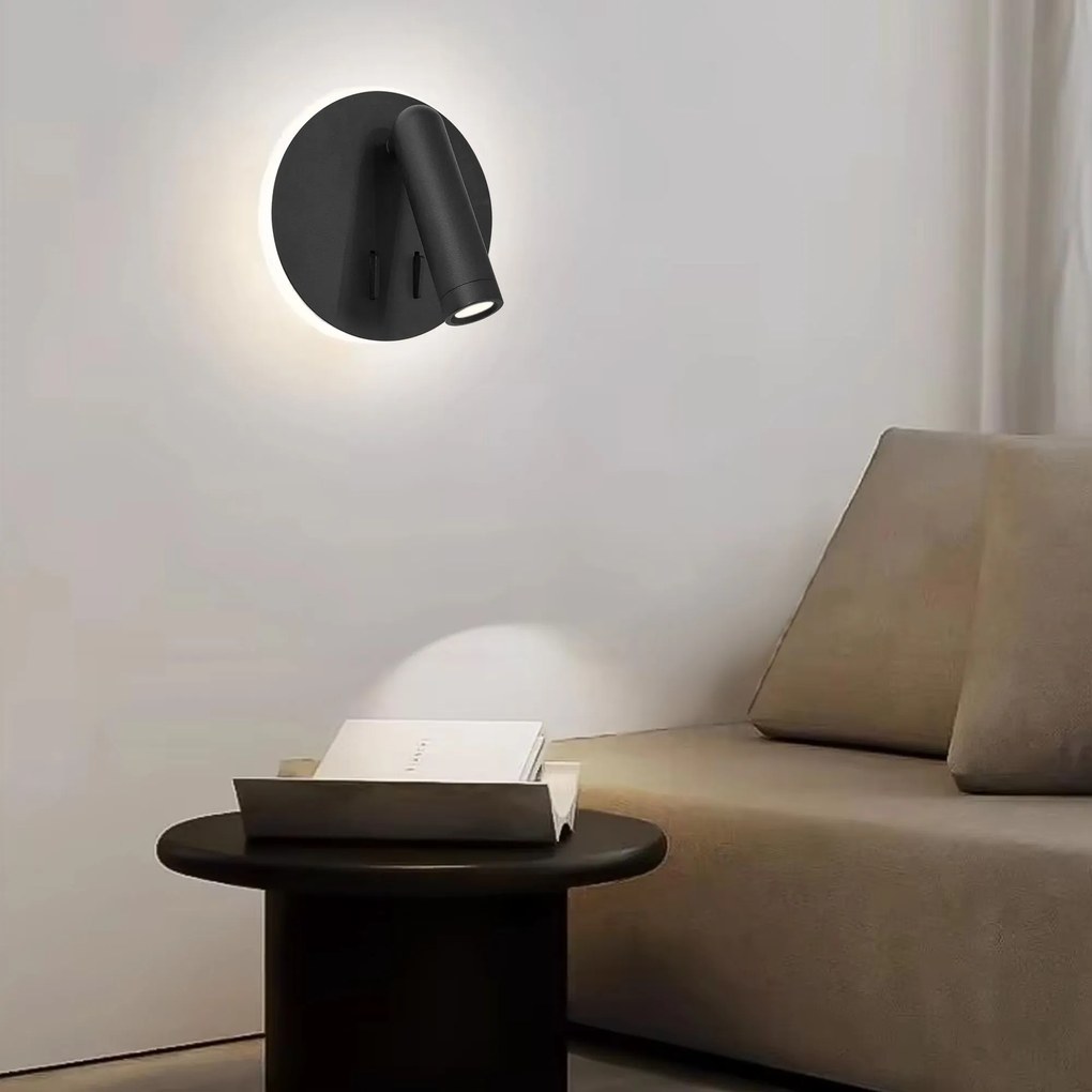Toolight Toolight, LED nástěnné svítidlo 16x14cm, 10W, APP1614-1W, černá, OSW-06529