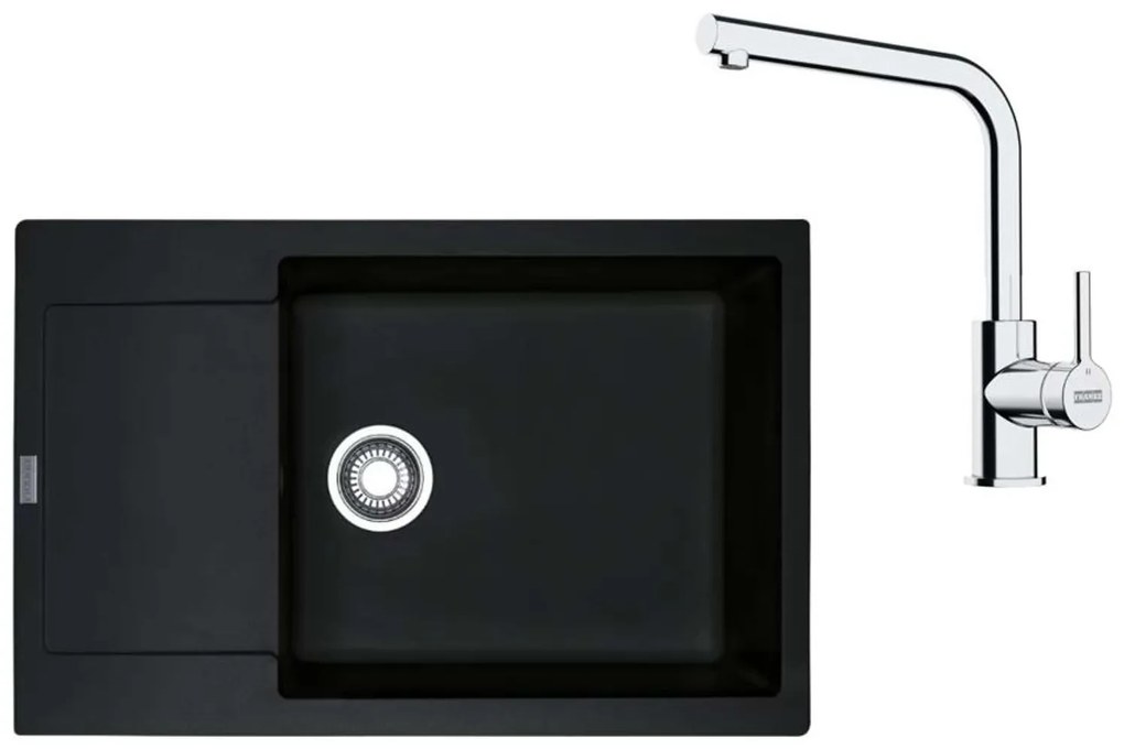 Franke - Kuchyňský set G261O, fragranitový dřez MRG 611-78 BB a baterie FS 3230.031, onyx/chrom 114.0700.727