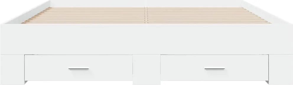 Rám postele se zásuvkami bílý 140 x 200 cm kompozitní dřevo 3280384