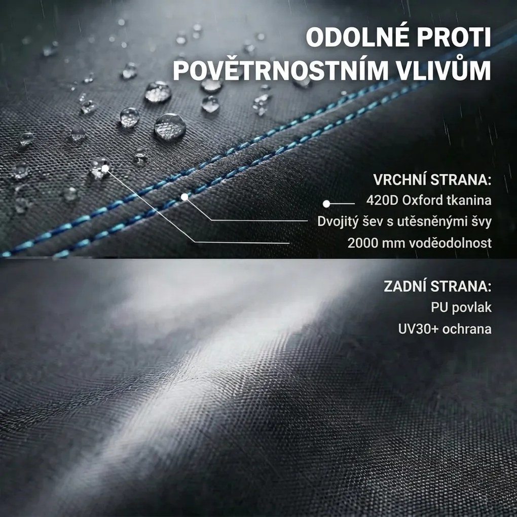 Ochranný obal na zahradní nábytek, 180 x 120 x 74 cm 84K-110V00BK