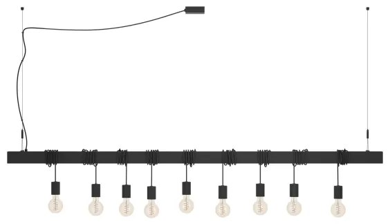 Eglo 39939 - Lustr na lanku TOWNSHEND-B 9xE27/40W/230V černá