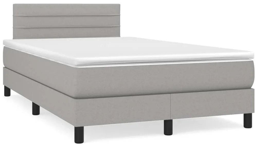 Box spring postel s matrací a LED světle šedá 120x190 cm textil 3270046