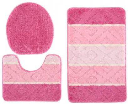 Sada koupelnových koberečků MULTI C5132 růžový ROMBY