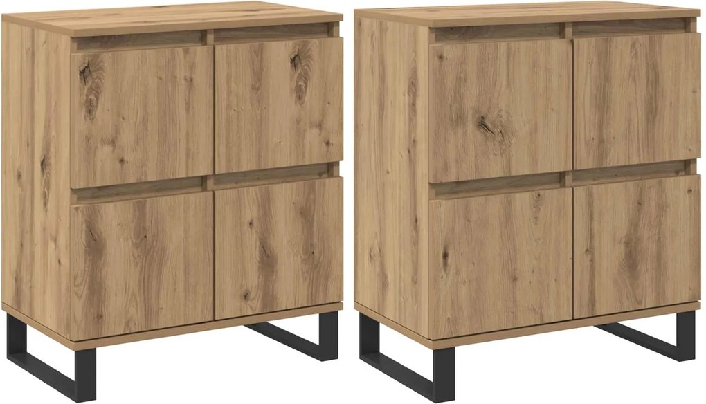 Servírovací skříň 2 ks Artisanový dub 60 x 35 x 70 cm 3394546