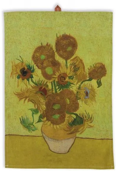 Bavlněná utěrka Slunečnice 50x70cm, žlutá (Bavlněná utěrka z pevné a savé bavlny)