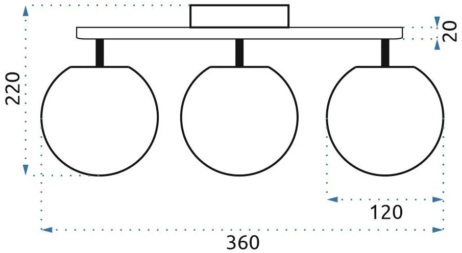 Toolight - Stropní kovová lampa GLAMOUR 3xE27 60W APP672-3C, chromová, OSW-05642