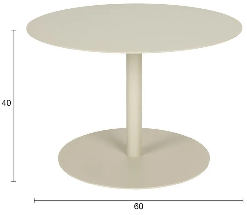Krémový ocelový kulatý konferenční stolek ø 60 cm Snow – Zuiver