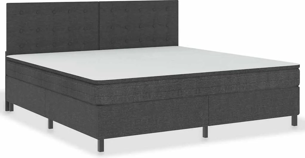 Postel boxspring tmavě šedá textil 200 x 200 cm 3054797