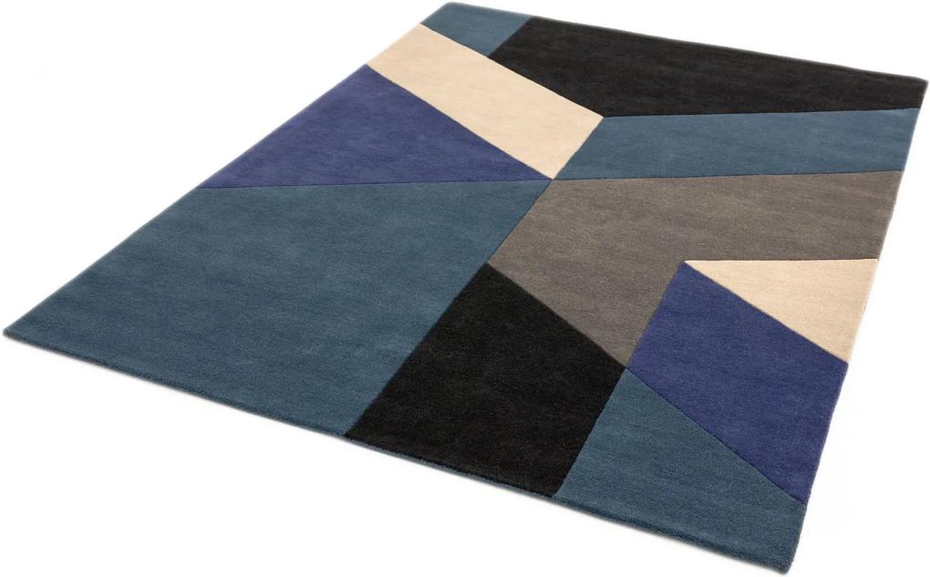 Modrý  koberec Jigsaw Big Geo Rozměry: 160x230 cm
