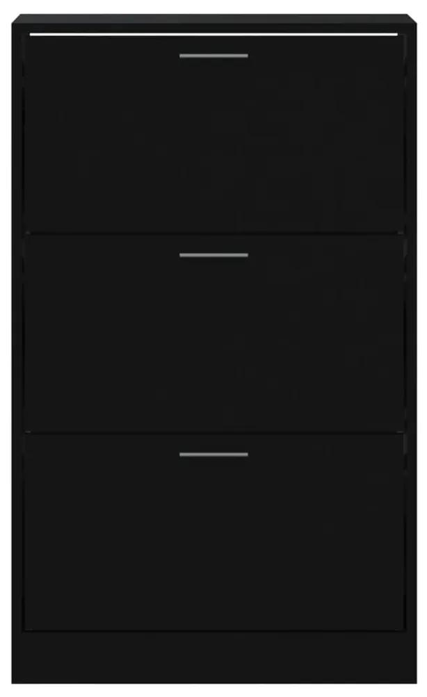 Botník černý 63x24x103 cm kompozitní dřevo - Default Title